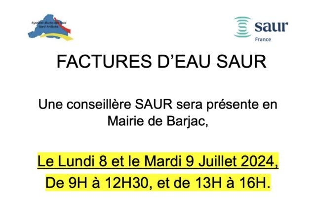 Permanence Conseillère SAUR - Mairie de Bessas